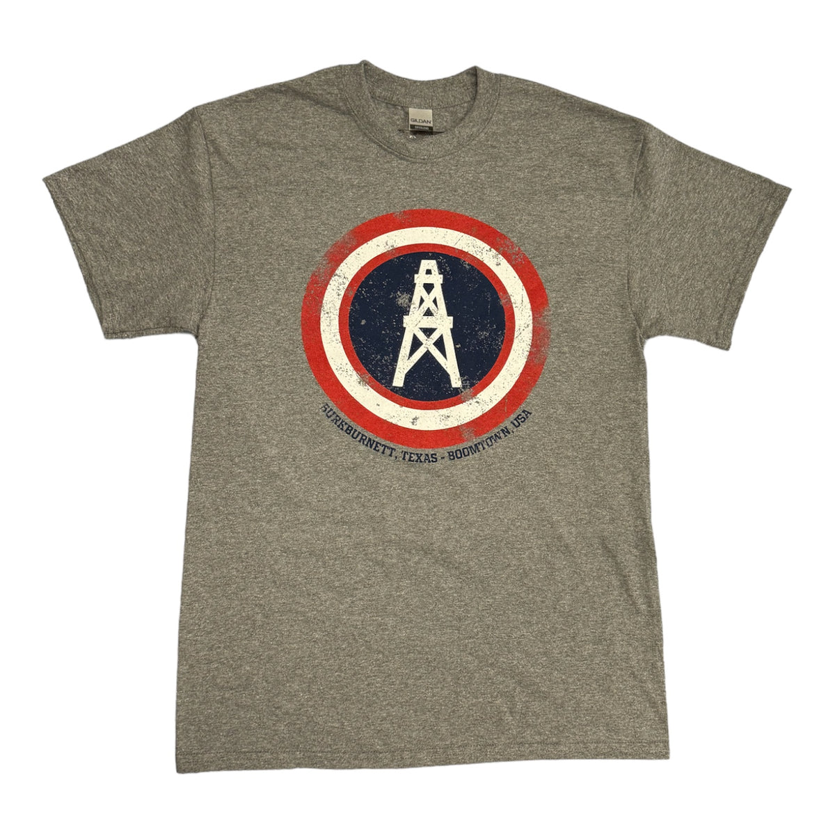 Boomtown Oil Derrick Shield Tee | Sign-On Enterprises