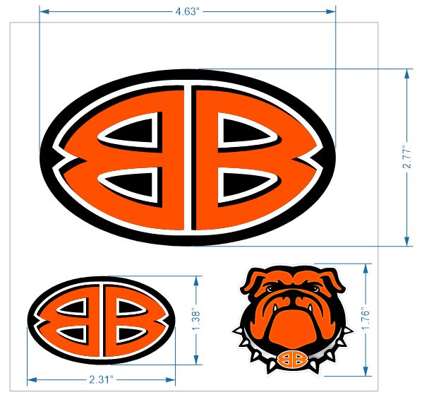 Double B Decal Set with Bulldog Head | Sign-On Enterprises
